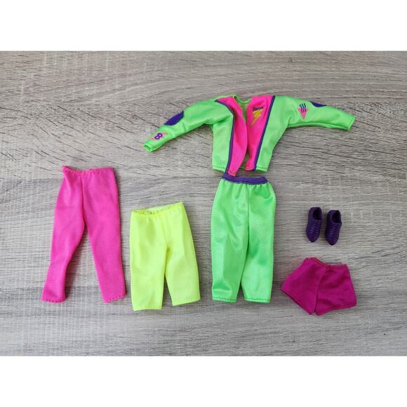Mattel | Toys | Vintage Barbie 98s 1990s Neon Pink Green Bicycling ...